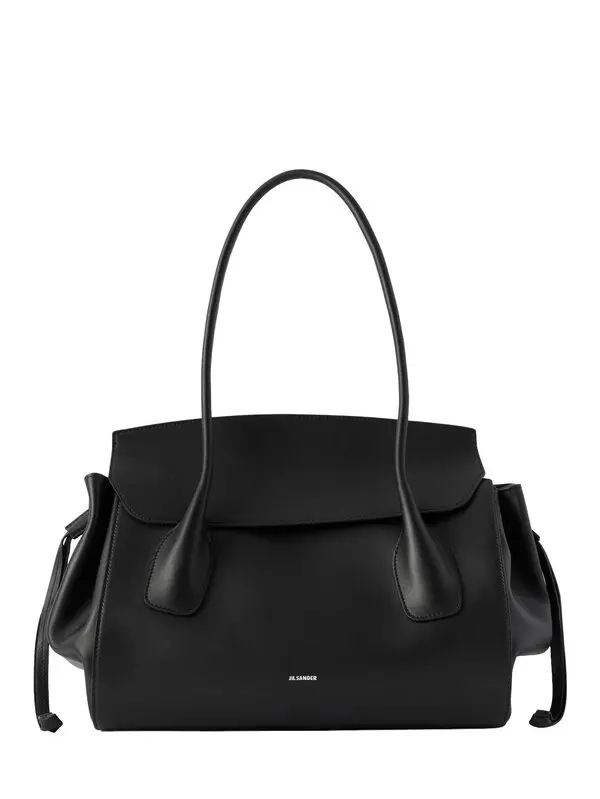 JIL SANDER Voyage Small Leather Tote - Black