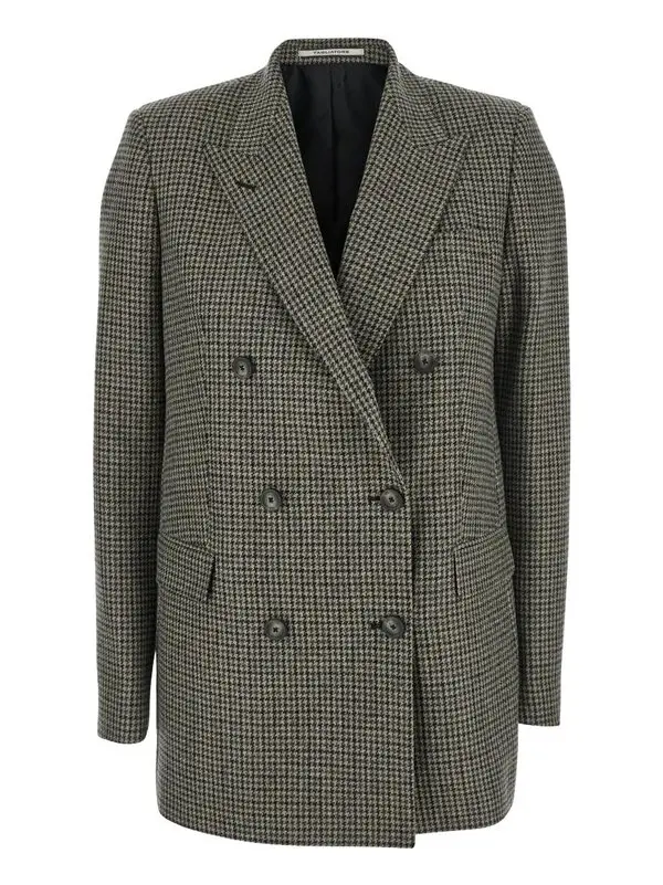 Tagliatore Double-breasted Checkered Wool Jacket - Brown