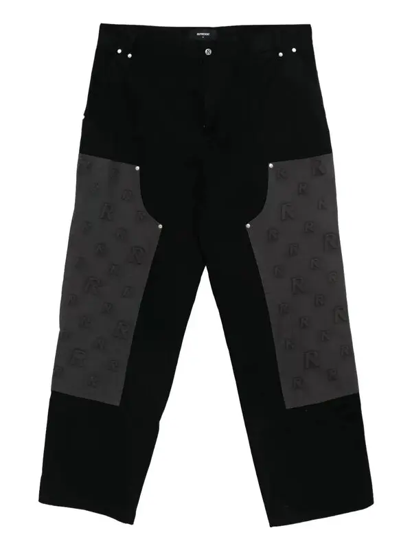 REPRESENT Embossed-logo Utility Trousers - Black
