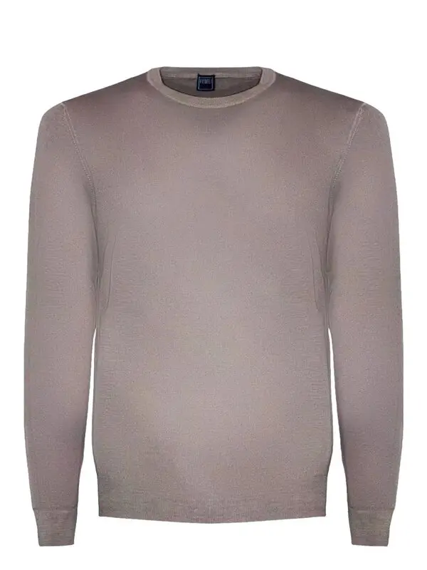 Fedeli Crew Neck Merino Wool Sweater - Neutrals
