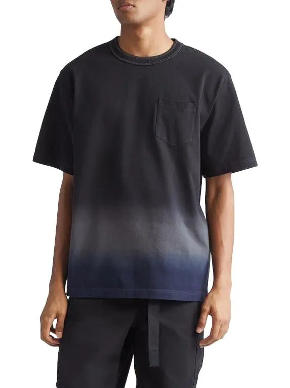 Sacai Garment Dye Cotton Jersey T-shirt - Black