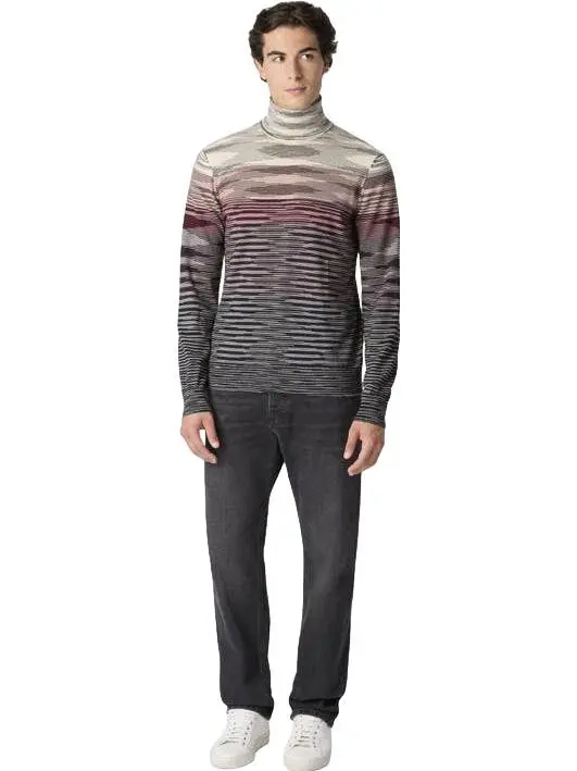 Missoni Flame Wool High-neck Sweater - Beige & Burgundy