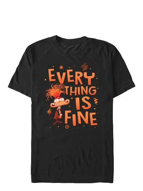 INSIDE OUT 2 Anxiety Everything Is Fine Graphic T-shirt - Black