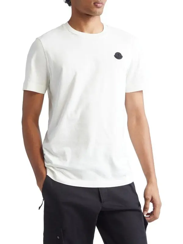Moncler Logo Patch Cotton T-shirt - Jet Stream