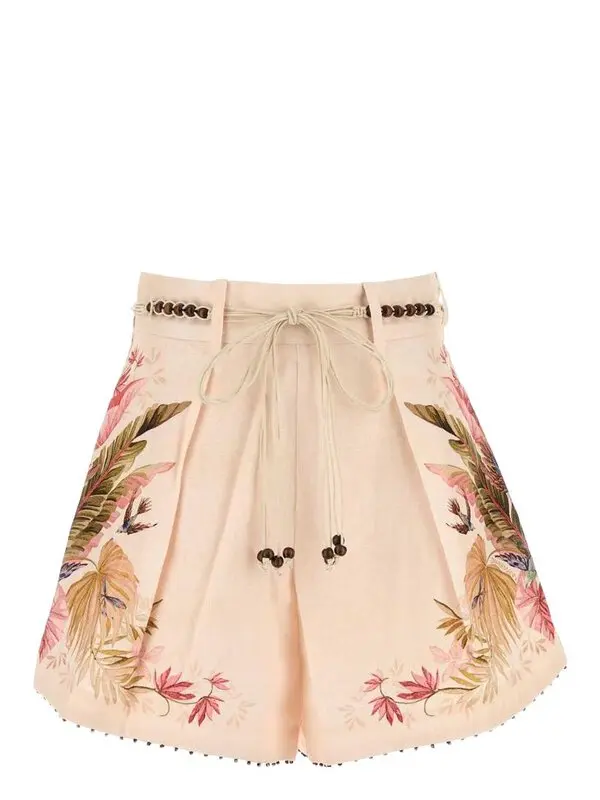Zimmermann Ascension Linen Shorts - Beige