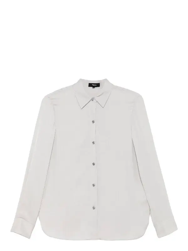 Theory Classic Silk Shirt - Grey