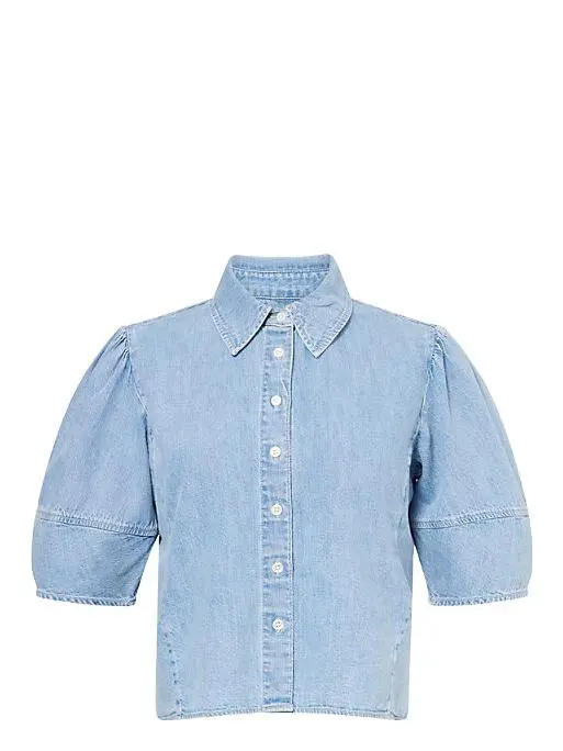 FRAME The Lantern Denim Blouse - Aphrodite