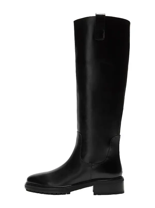 AeydĒ Henry Leather Knee High Boots - Black