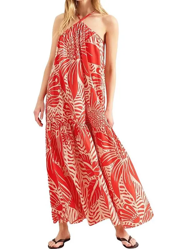 RO&ZO Floral Halterneck Dress - Pink