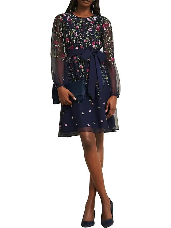 HOBBS LONDON Emmy Embroidered Dress - Midnight Multi