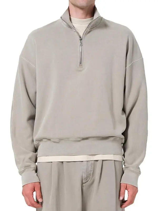 AGOLDE Idris Quarter Zip Sweatshirt - Wicker
