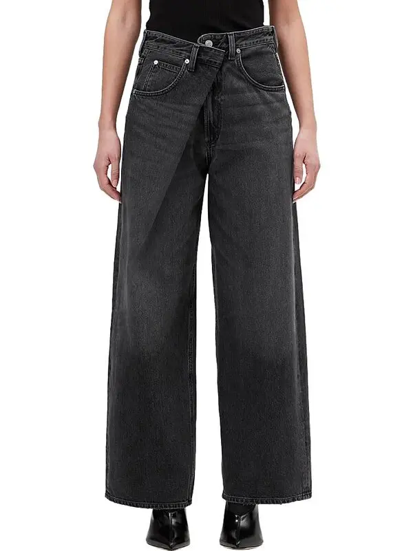 AGOLDE Vana Fold High-rise Wide-leg Jeans - Arcane