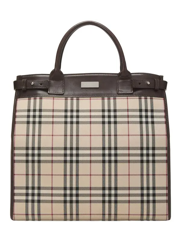 Burberry House Check Convertible Tote - Brown