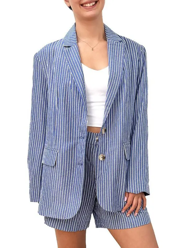 BILLY T Striped Blazer - Nice Blue Stripes