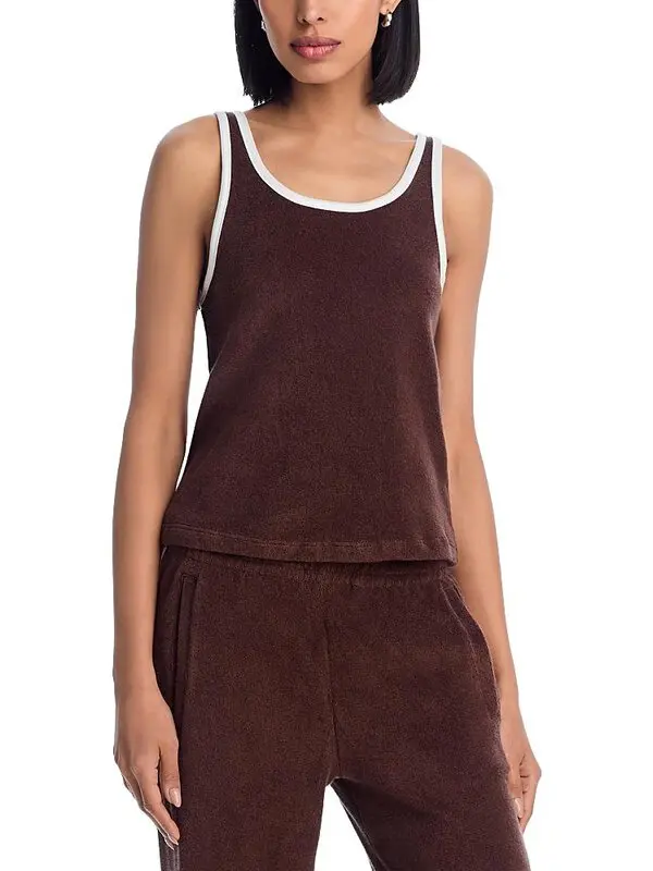 RE/DONE Scoop Neck Terry Tank Top - Brunette