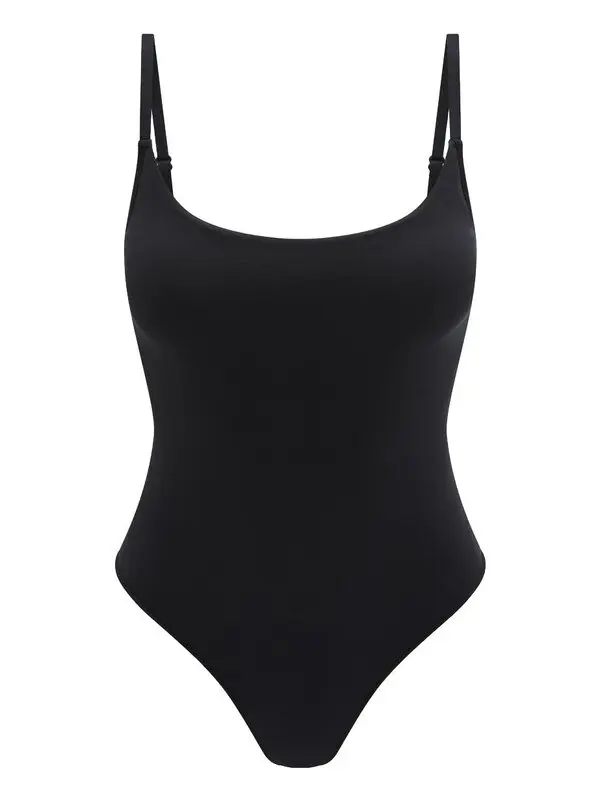 THIRDLOVE Seamless Stretch Cotton Bodysuit - Black