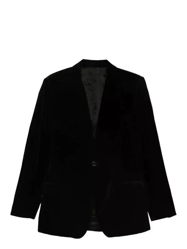 LARDINI Velvet Single-breasted Blazer - Black