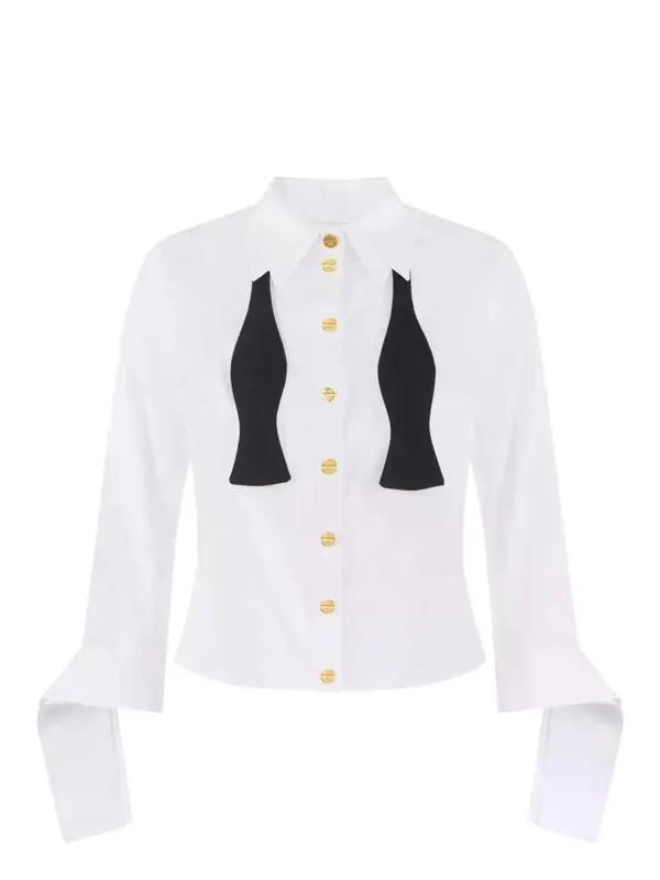 Elisabetta Franchi Bow-tie Poplin Shirt - White