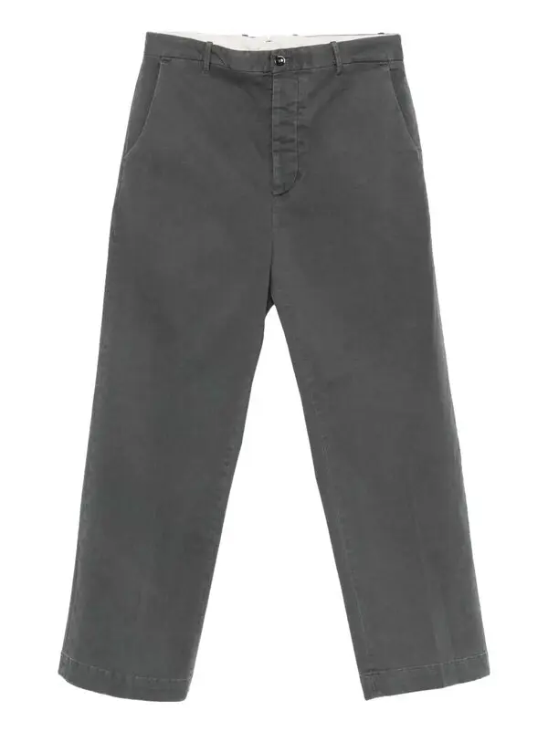 NINE:INTHE:MORNING Button-fly Cotton Trousers - Grey