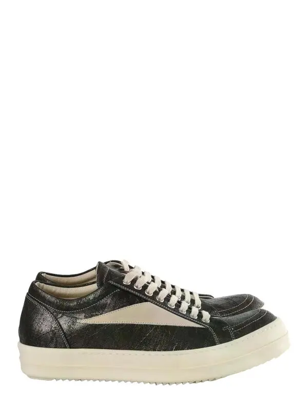 Rick Owens Metallic-panel Lace-up Sneakers - Brown