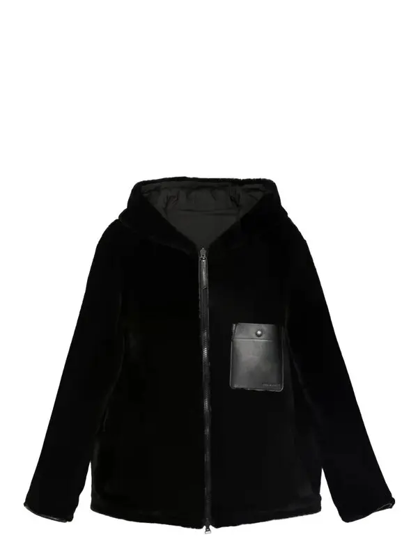 YVES SALOMON Hooded Reversible Jacket - Black