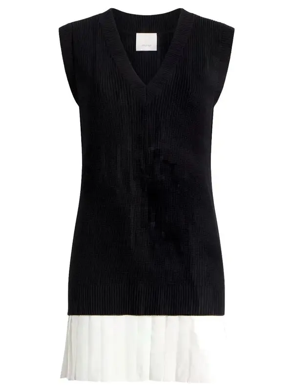 Cinq À Sept Cotton-blend Mini Vest Dress - Black