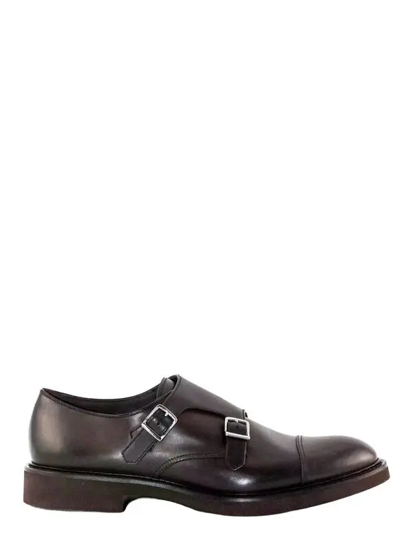 DOUCAL'S Leather Monk Shoes - Brown