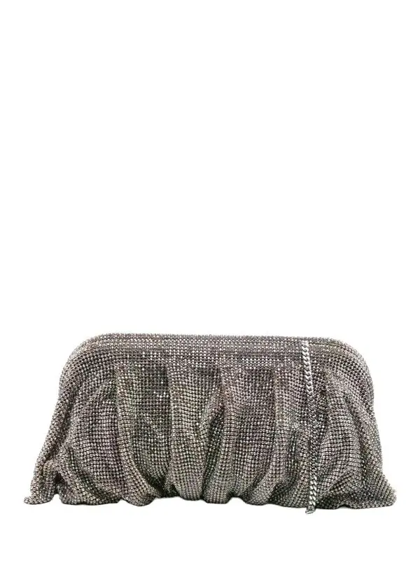 Benedetta Bruzziches Beaded Pleated Clutch - Silver