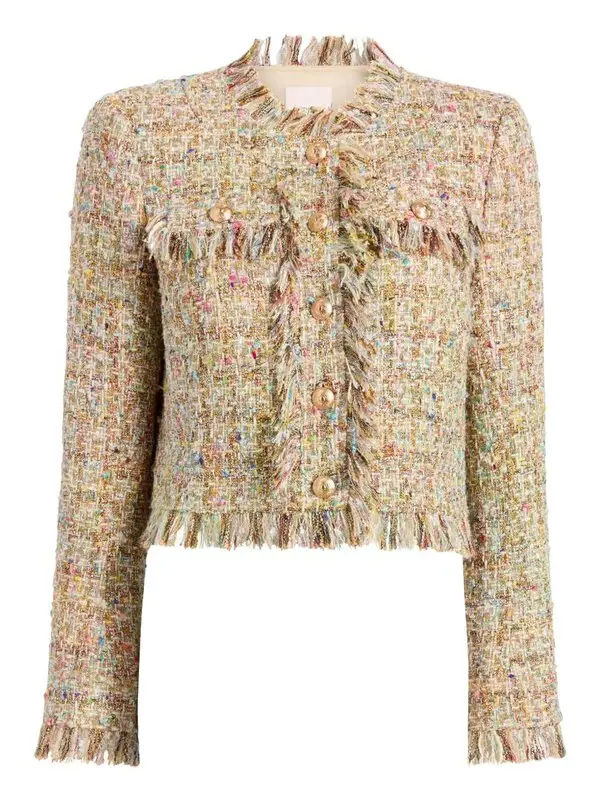 Cinq À Sept Adeline Boucle Fringe Jacket - Neutrals