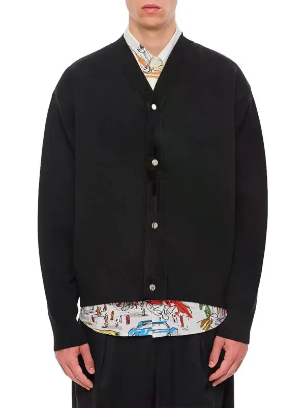 Jacquemus V-neck Ribbed Cardigan - Black