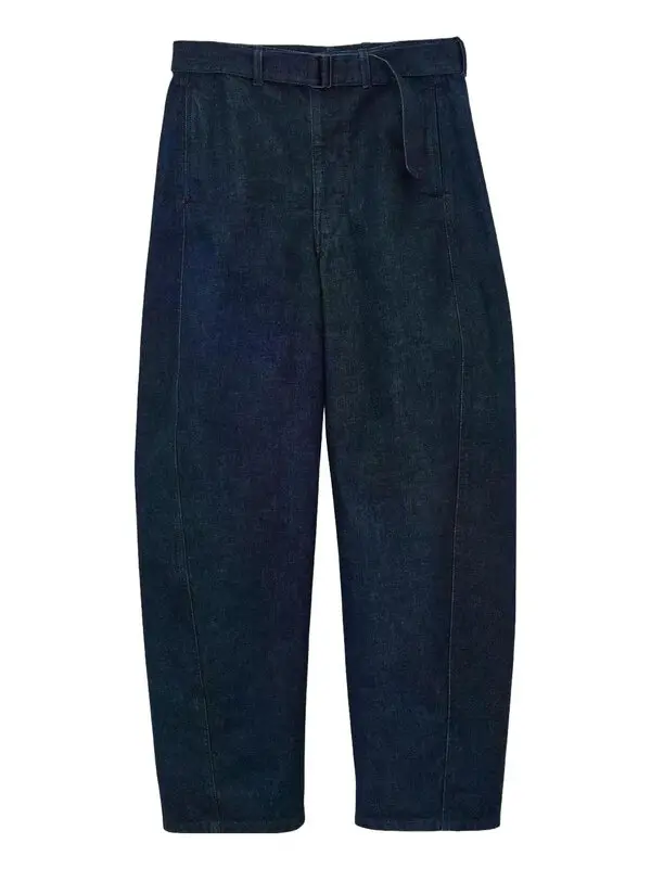 LEMAIRE Belted Twisted Denim Trousers - Blue
