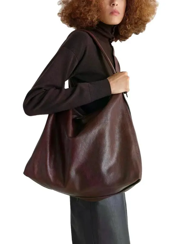 LEMAIRE Belted Leather Tote - Brown