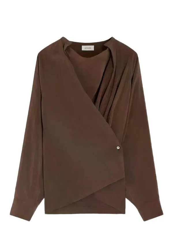 LEMAIRE Twisted Pleat Blouse - Brown
