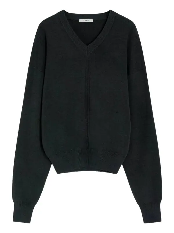 LEMAIRE V-neck Long-sleeve Sweater - Black