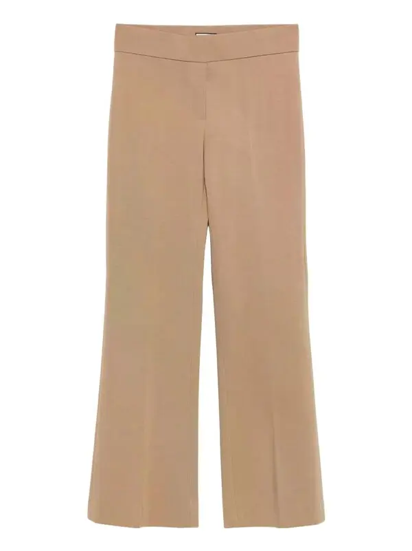 Seductive Central-crease Straight-leg Trousers - Neutrals
