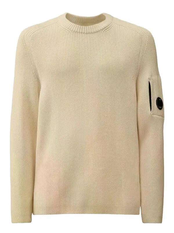 C.P. COMPANY Ribbed Crew Neck Sweater - Neutrals