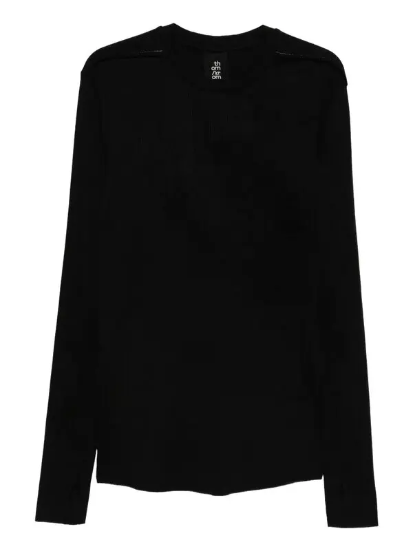 THOM KROM Ribbed Crew-neck Sweater - Black