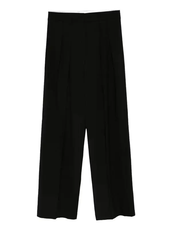 FORTE_FORTE Pleated Trousers - Black
