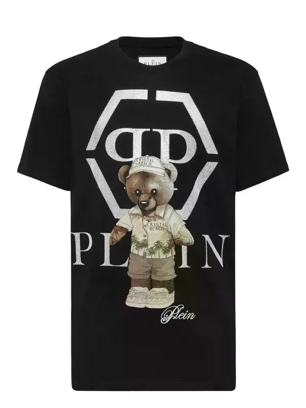 Philipp Plein Crystal-embellished Teddy-bear T-shirt - Black