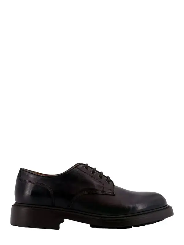 DOUCAL'S Lace-up Leather Derby Shoes - Brown