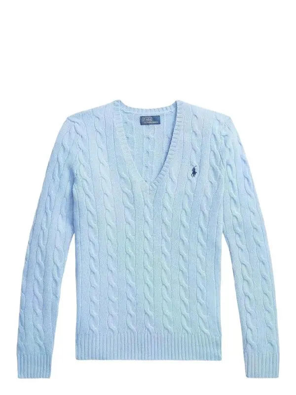 Polo Ralph Lauren Cable-knit V-neck Sweater - Blue