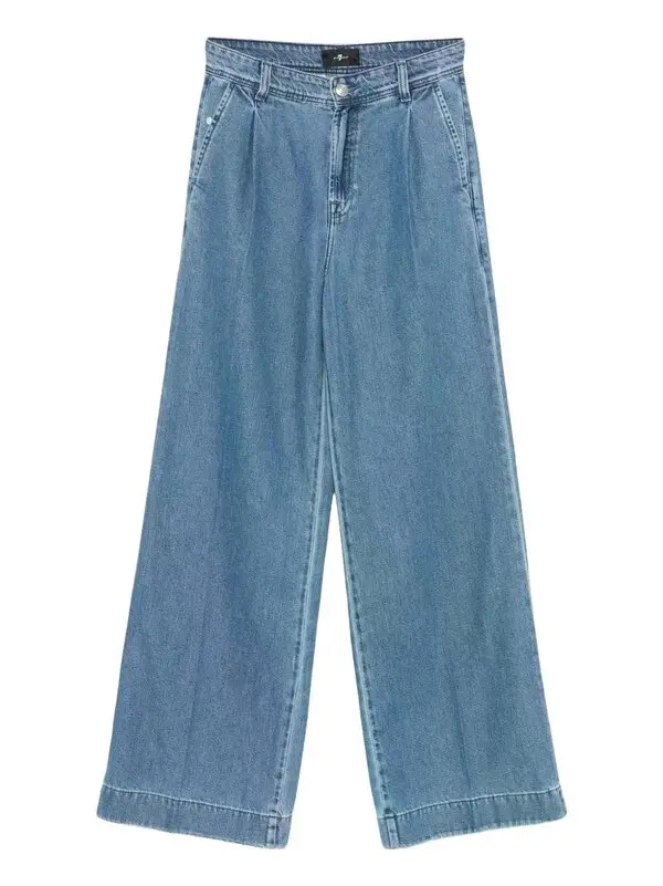 7 For All Mankind Hilo Wide Leg Jeans - Blue