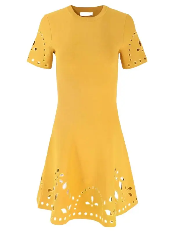 Ulla Johnson Eyelet-embellished Mini Dress - Yellow