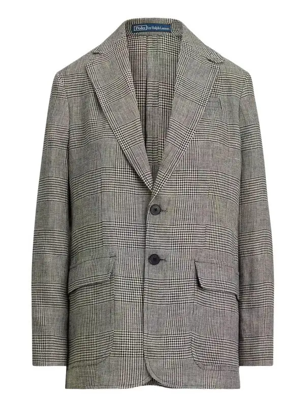 Polo Ralph Lauren Checkered Linen Blazer - Grey
