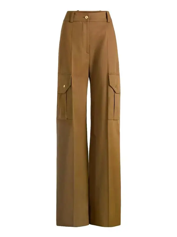 Patou Cargo-pocket Flared Trousers - Brown