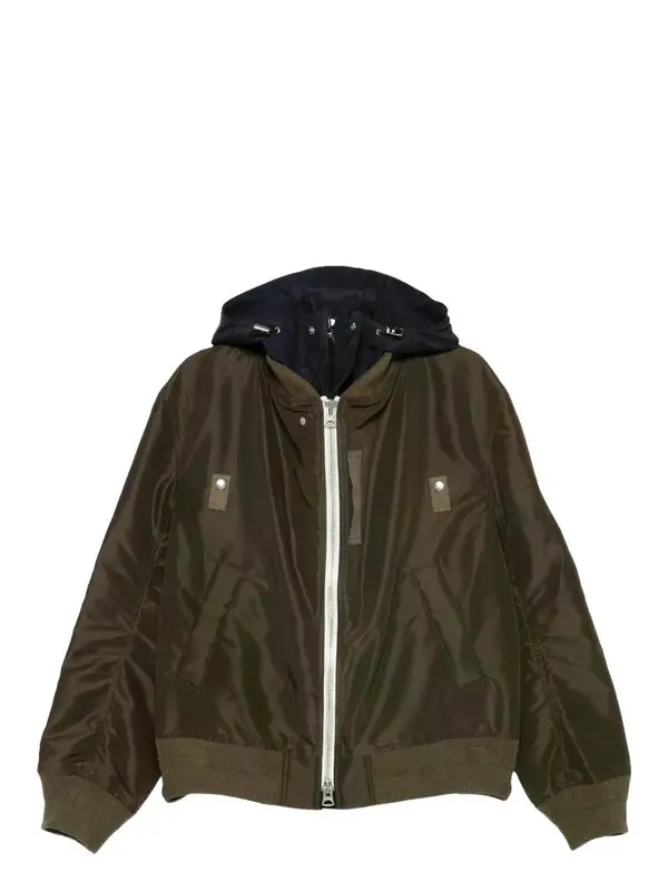 Sacai Hooded Bomber Jacket - Green
