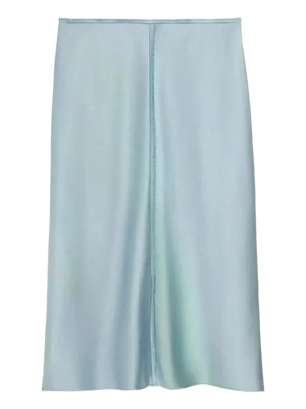 Ami Raw-edge Midi Skirt - Blue