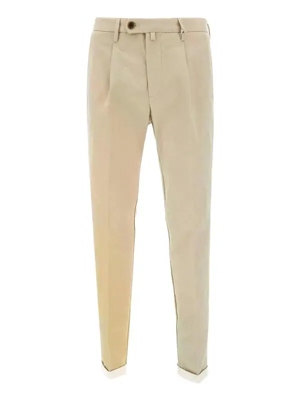 MYTHS Pleated Cotton-blend Chinos - Neutrals