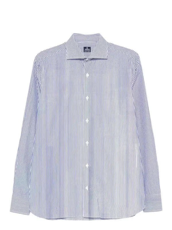 TRUZZI Striped Cotton Shirt - Blue