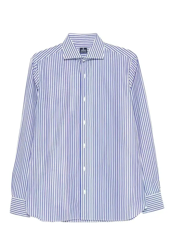 TRUZZI Striped Cotton Shirt - Blue